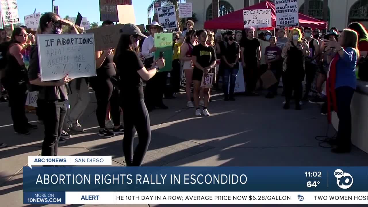 Pro abortion rights rally held outside Escondido City Hall