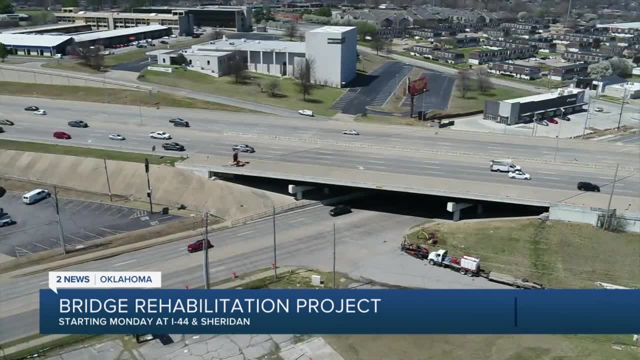 Bridge rehab project closes eastbound lane on I-44 in Tulsa