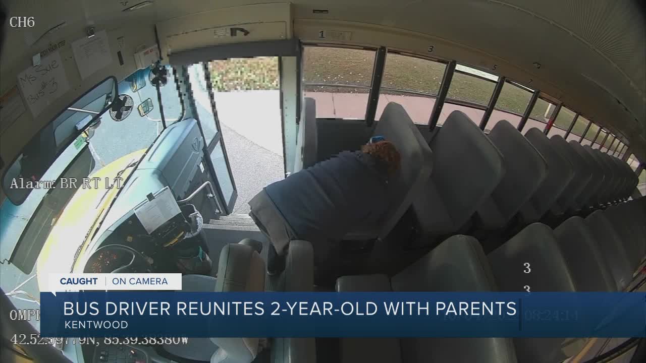 Video shows Kelloggsville bus driver rescue 2-year-old after vehicle theft