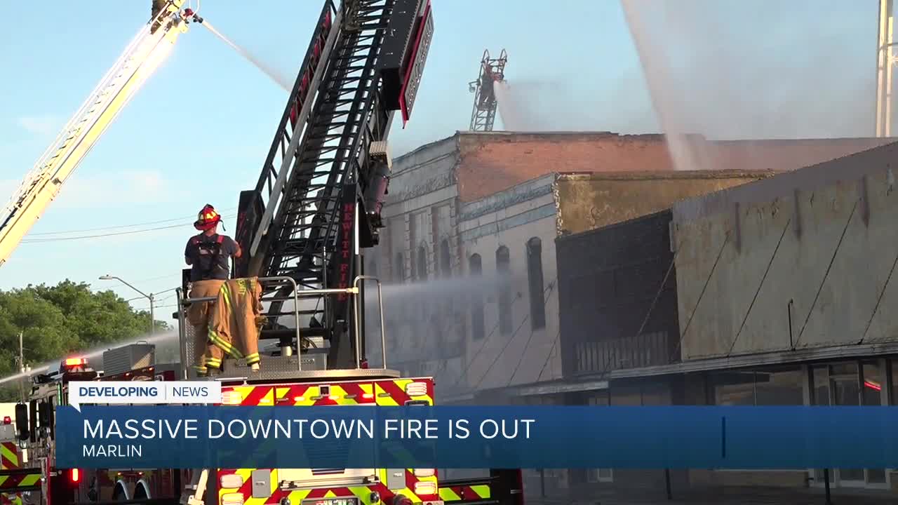Massive fire destroys buildings in Downtown Marlin