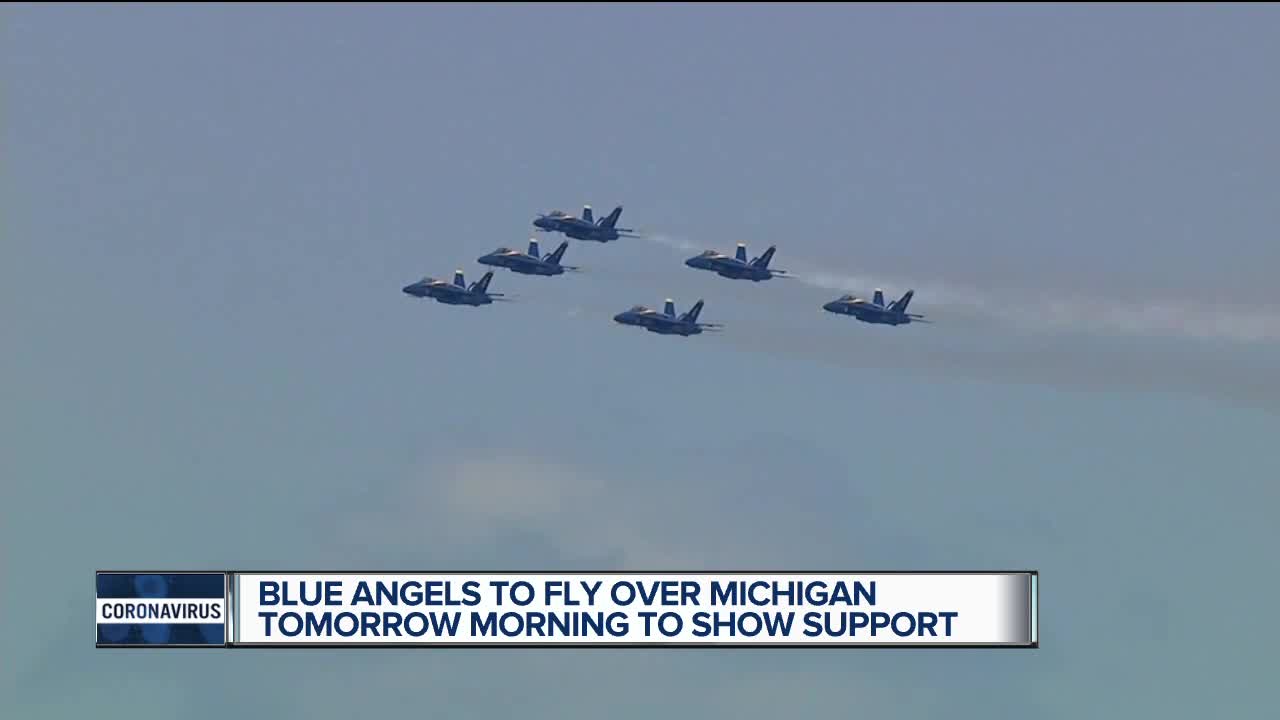WATCH: Blue Angels flying over metro Detroit